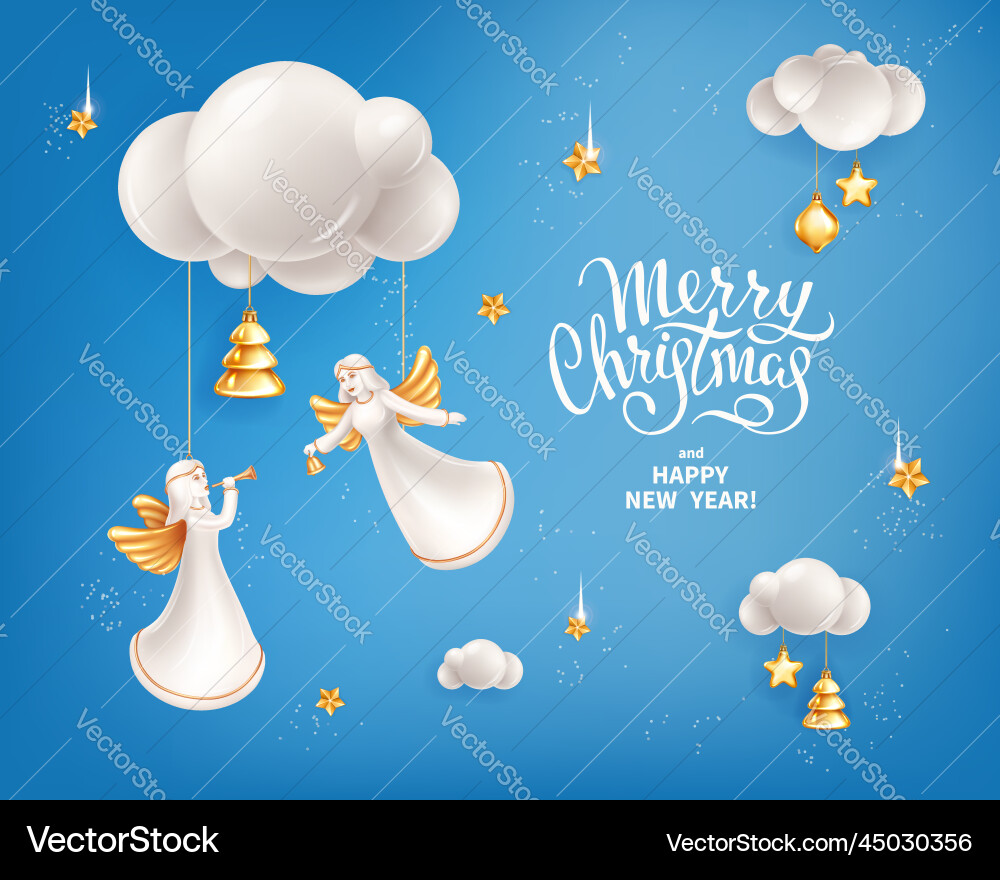 Christmas Angel Decorations Royalty Free Vector Image
