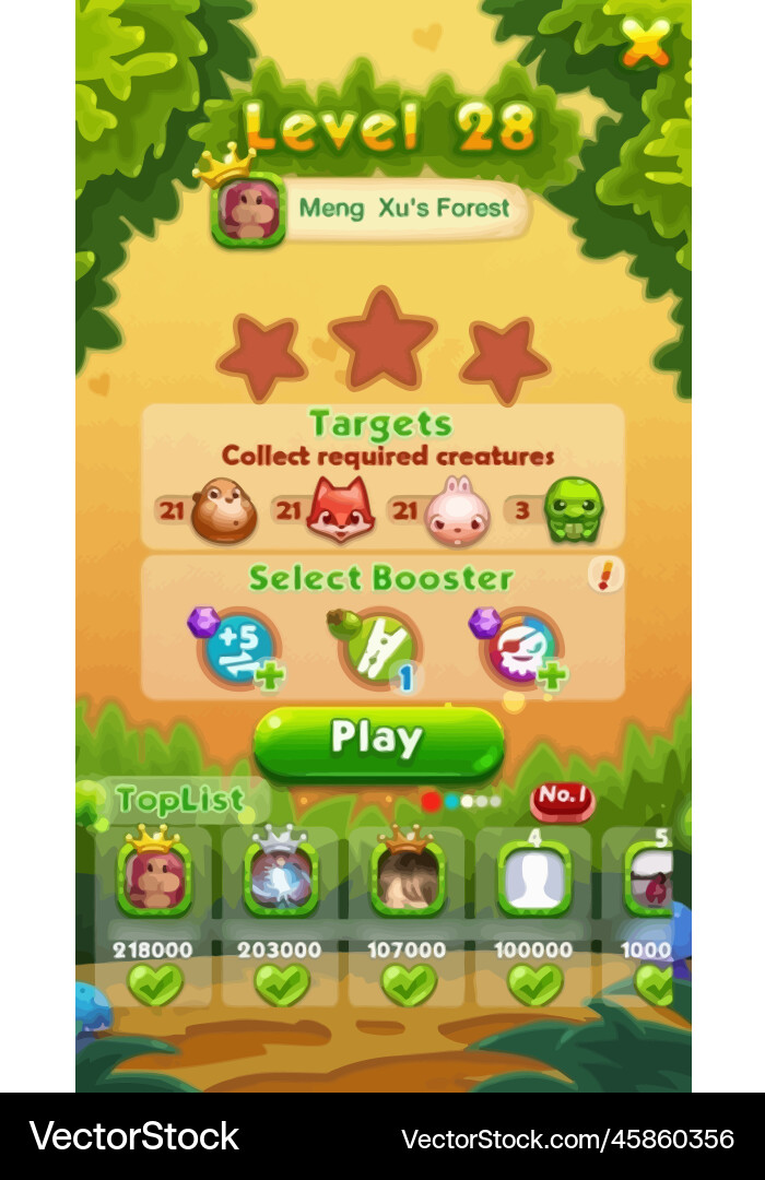 Complete set of level button game ui pop-up icon Vector Image