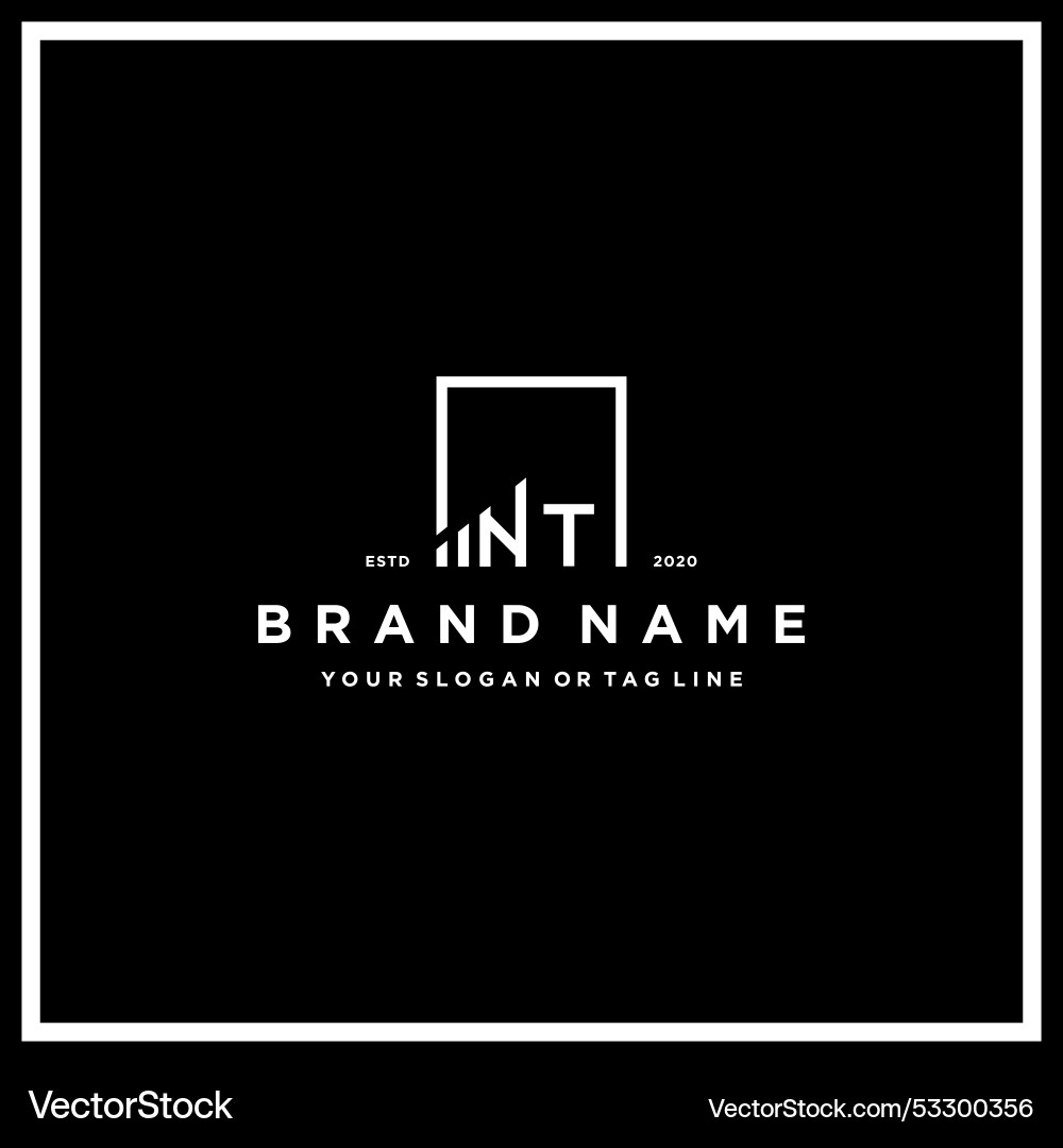 Creative letter nt square logo finance design Vector Image