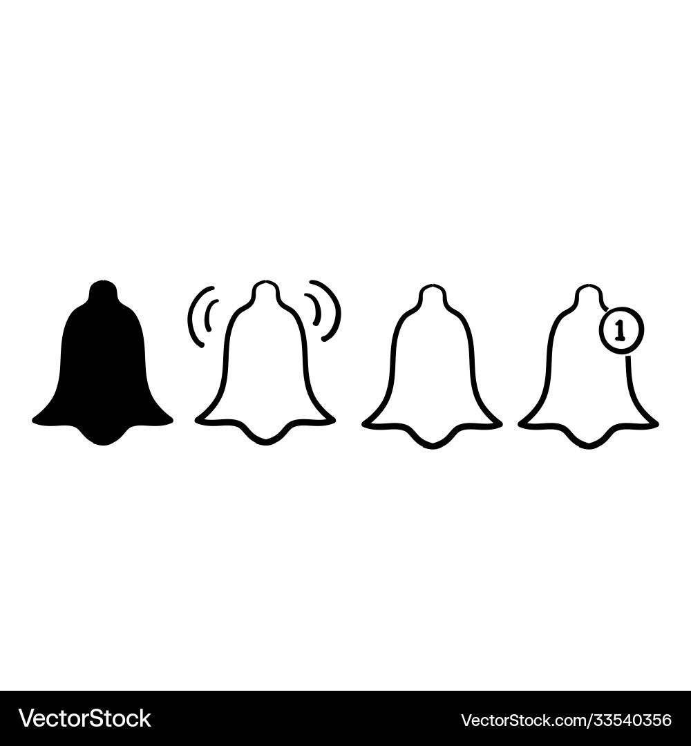Hand drawn doodle notification bell icon alarm Vector Image