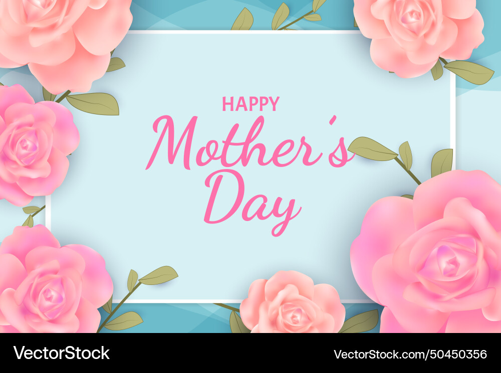 Happy mother day background flower and leaf Vector Image