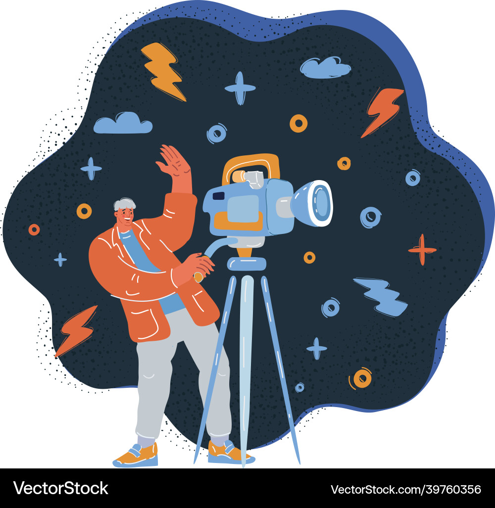 Man shoot the cinema Royalty Free Vector Image