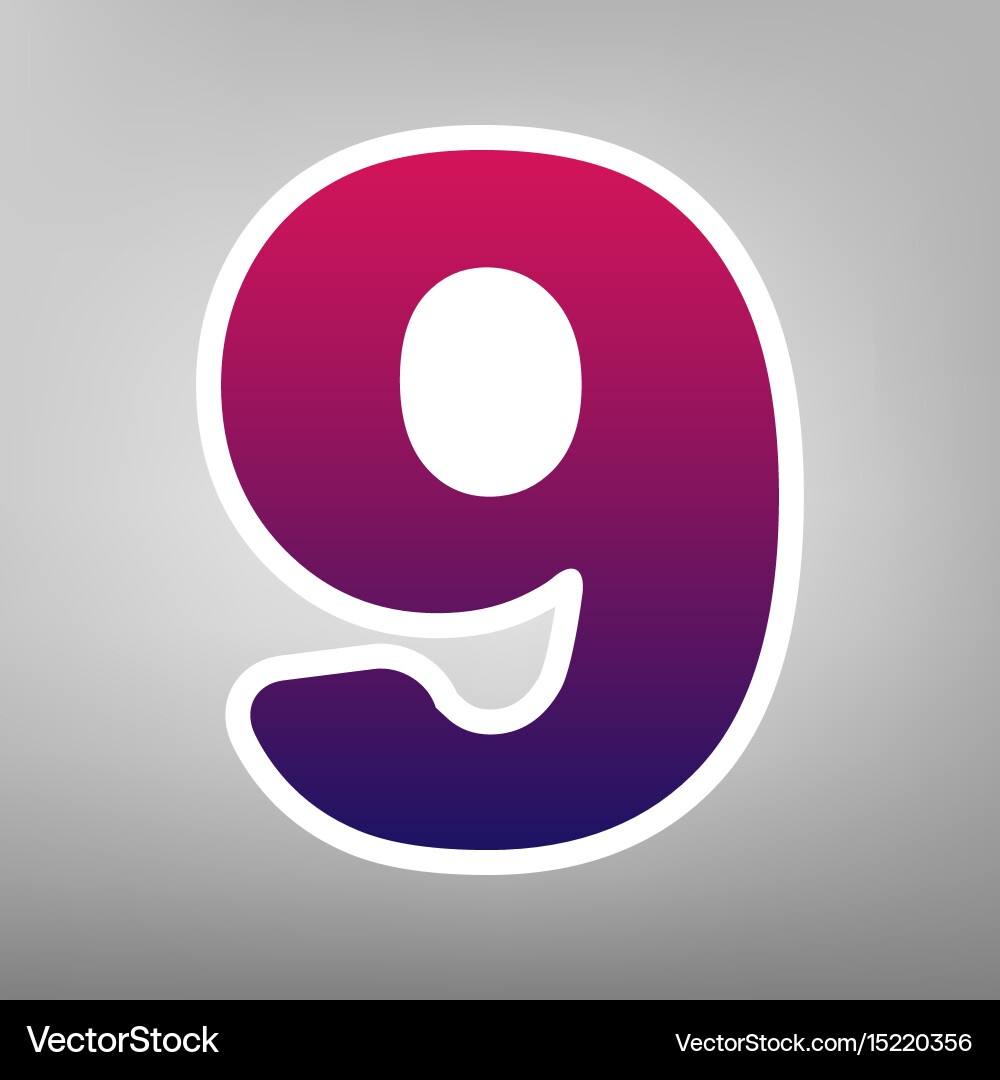 Number 9 sign design template element Royalty Free Vector