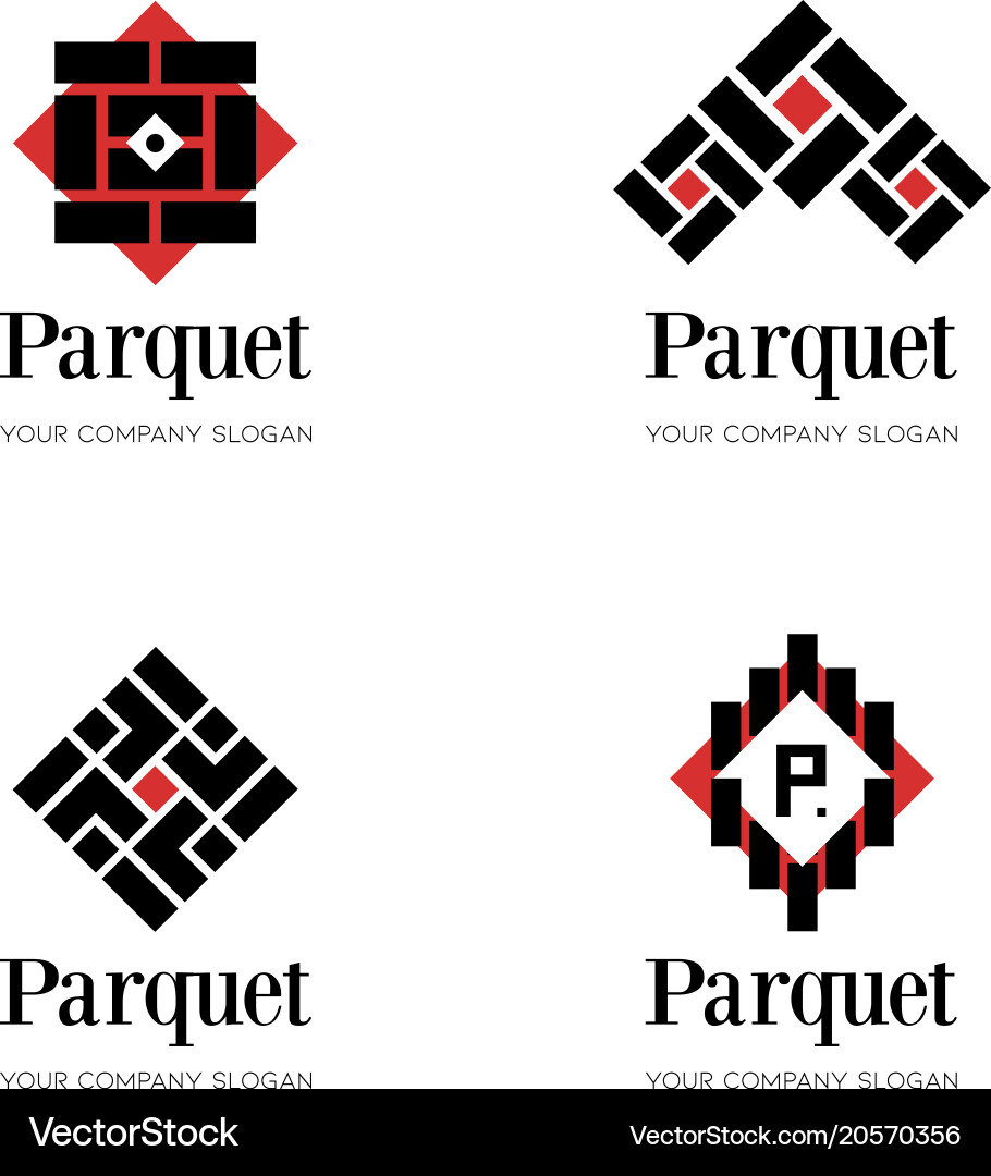 Parquet logo template flooring Royalty Free Vector Image