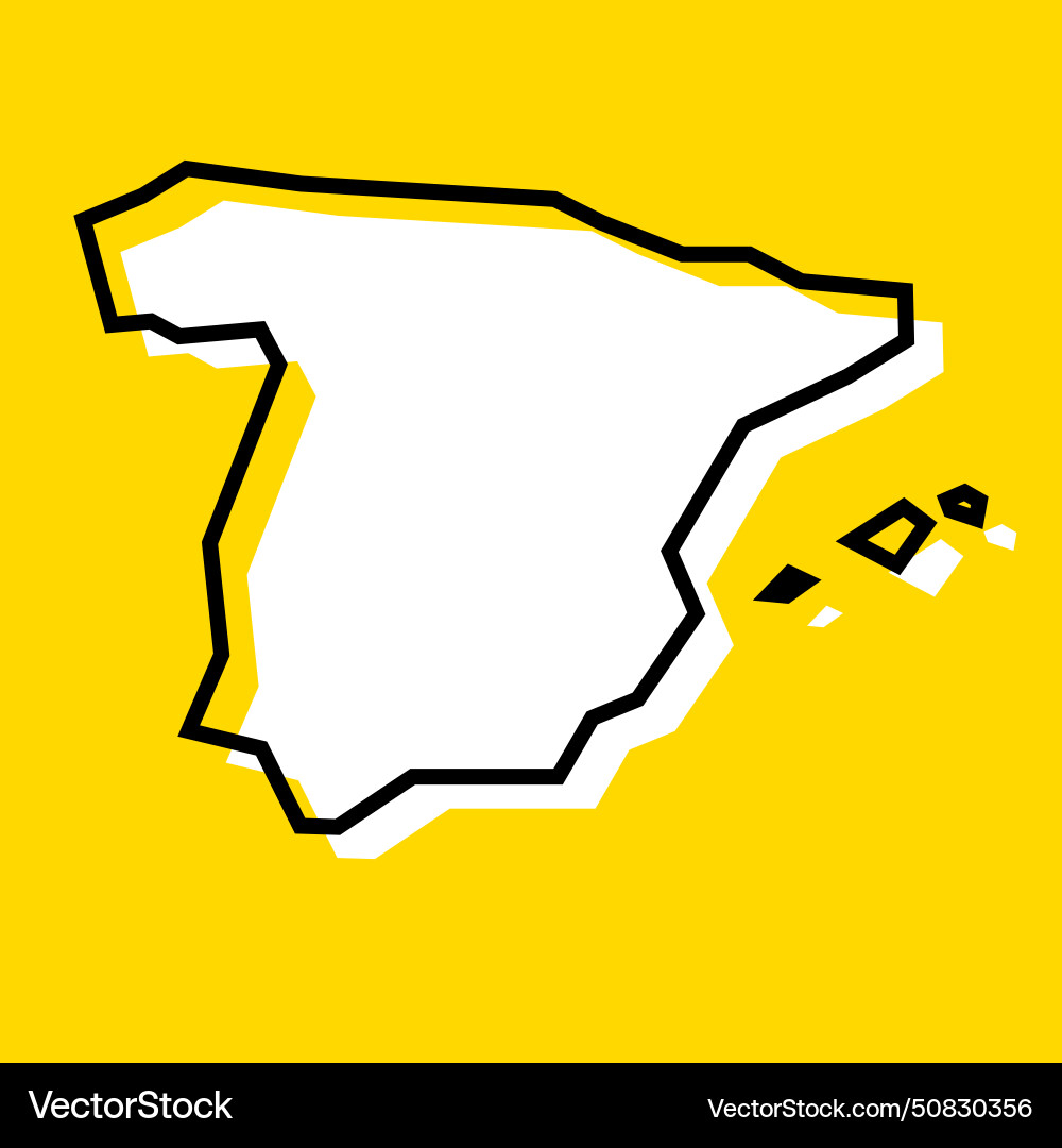 Spain simplified map Royalty Free Vector Image