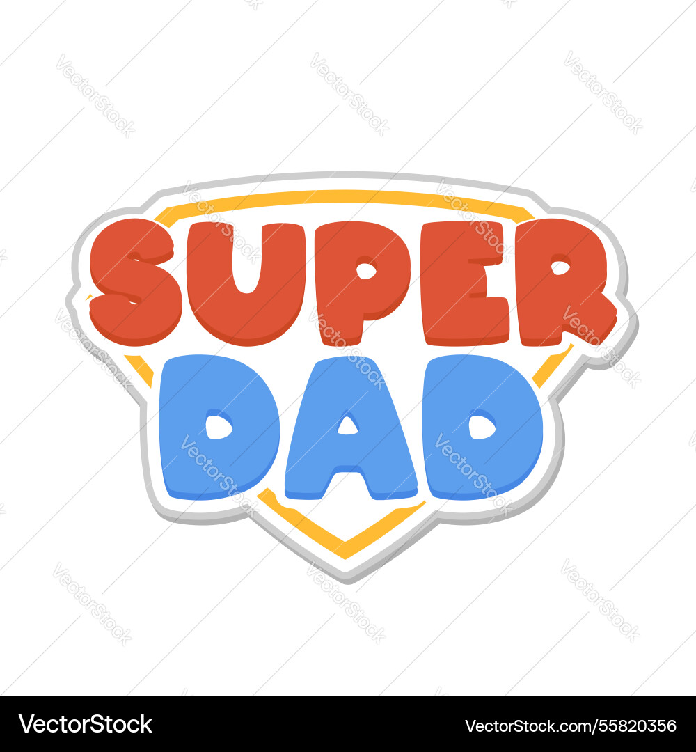 Super dad clip art design shape Royalty Free Vector Image