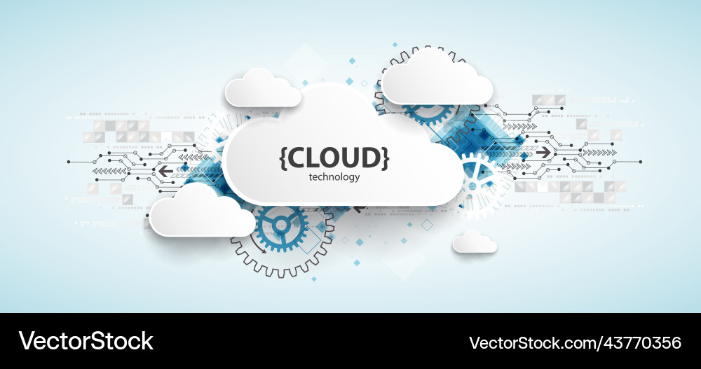 Web cloud technology business abstract background Vector Image