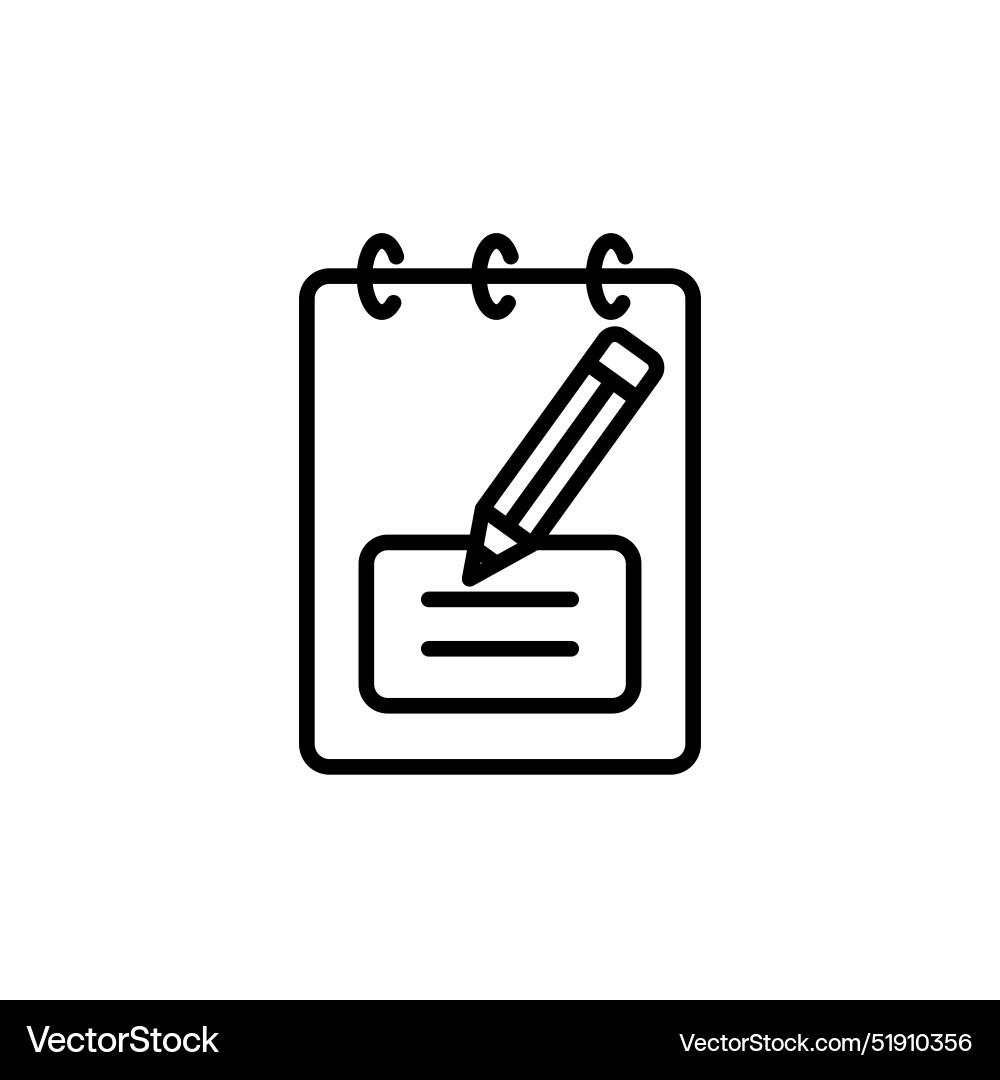 Writing notebook icon ideal for notes and journals