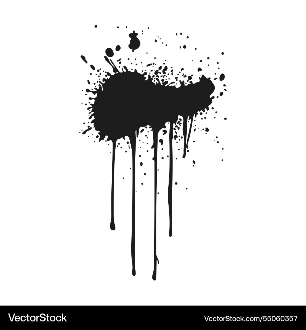 Black ink splatter in flat design messy paint Vector Image