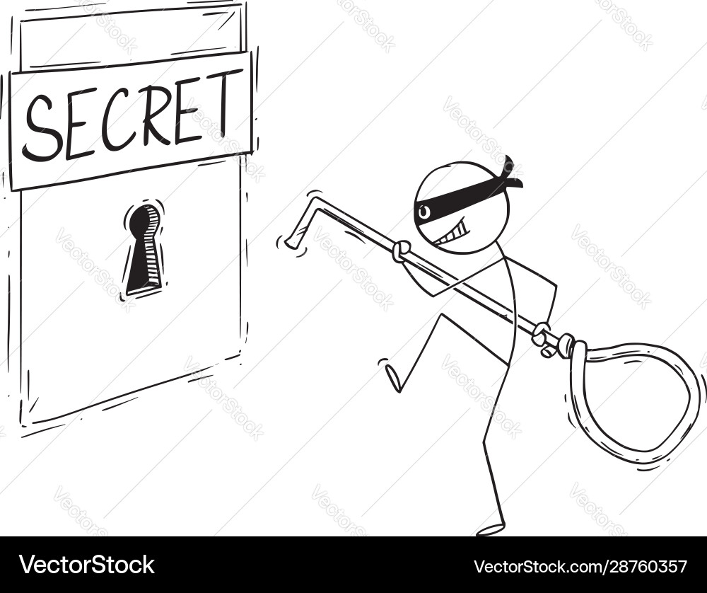 Cartoon man in mask thief hacker or criminal Vector Image