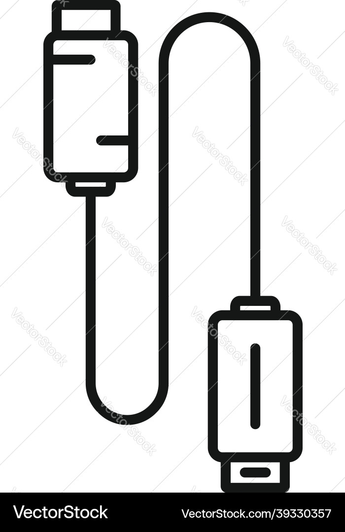 Charger usb cable icon outline charge Royalty Free Vector