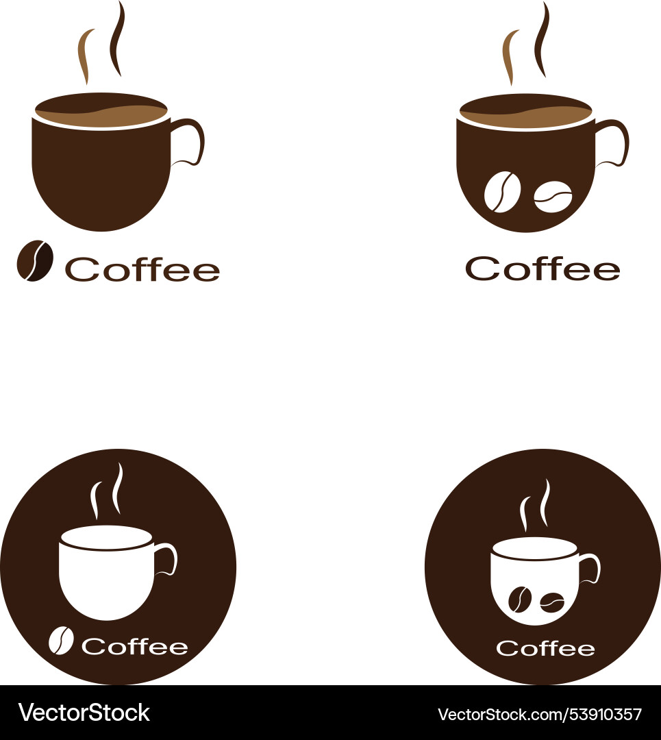 Coffee cup logo template Royalty Free Vector Image