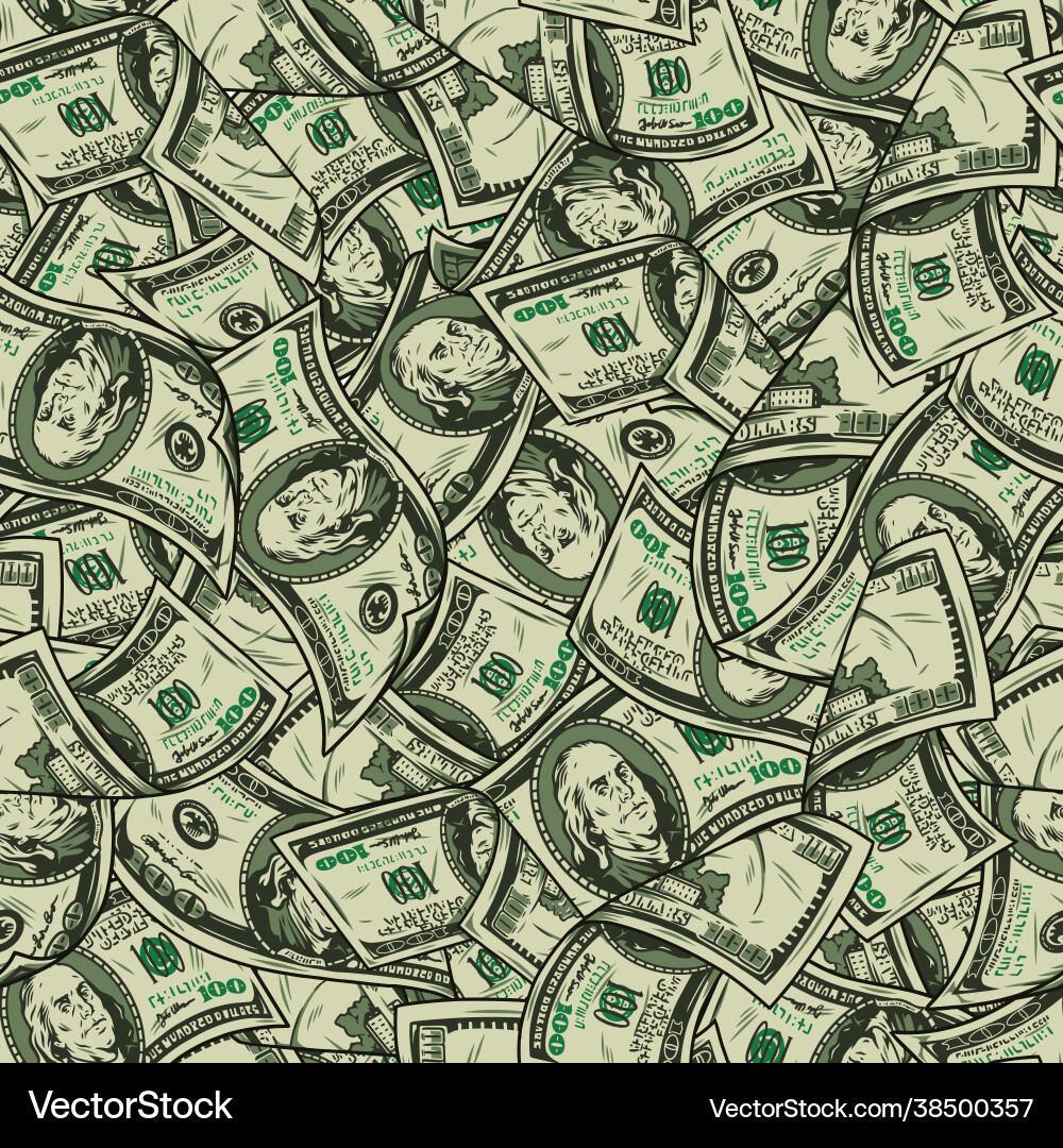 Colorful Money Seamless Pattern Royalty Free Vector Image