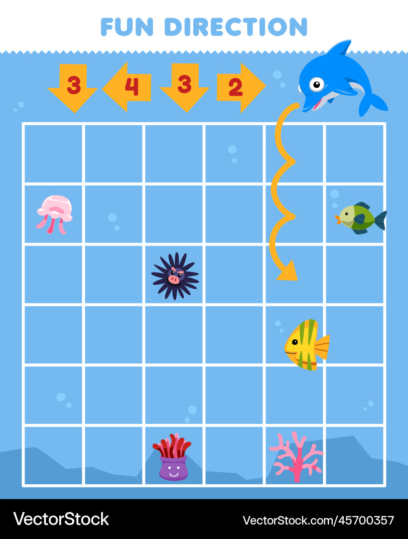 Education game for children fun direction help Vector Image