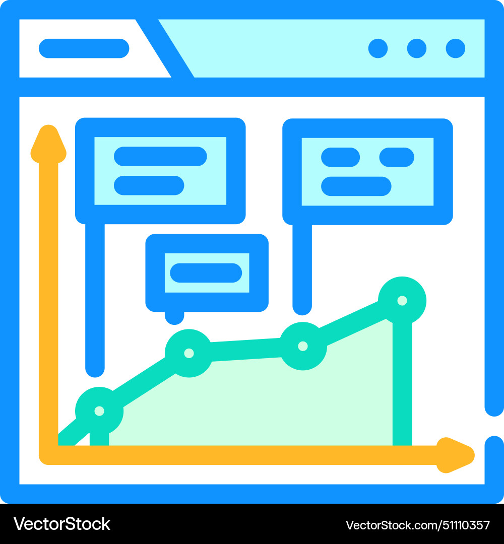 Evergreen content seo color icon Royalty Free Vector Image