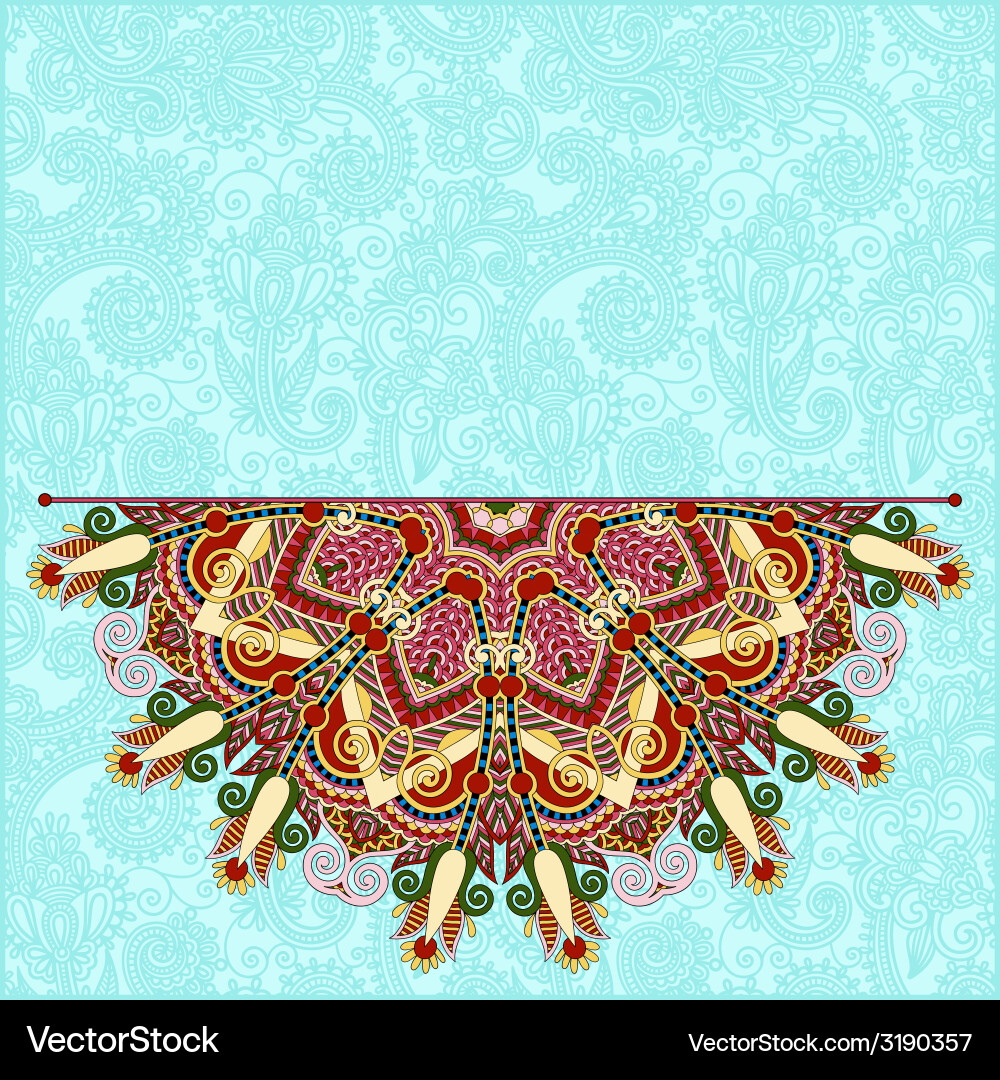 Floral round pattern in ukrainian oriental ethnic Vector Image