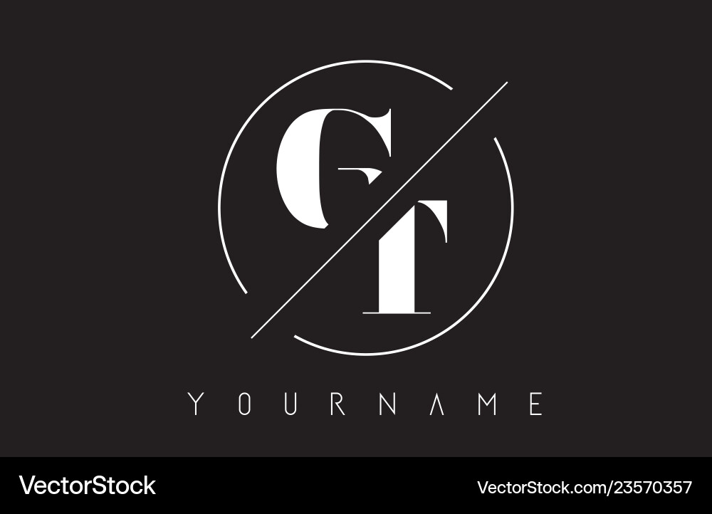 Gt letter logo with cutted and intersected design Vector Image
