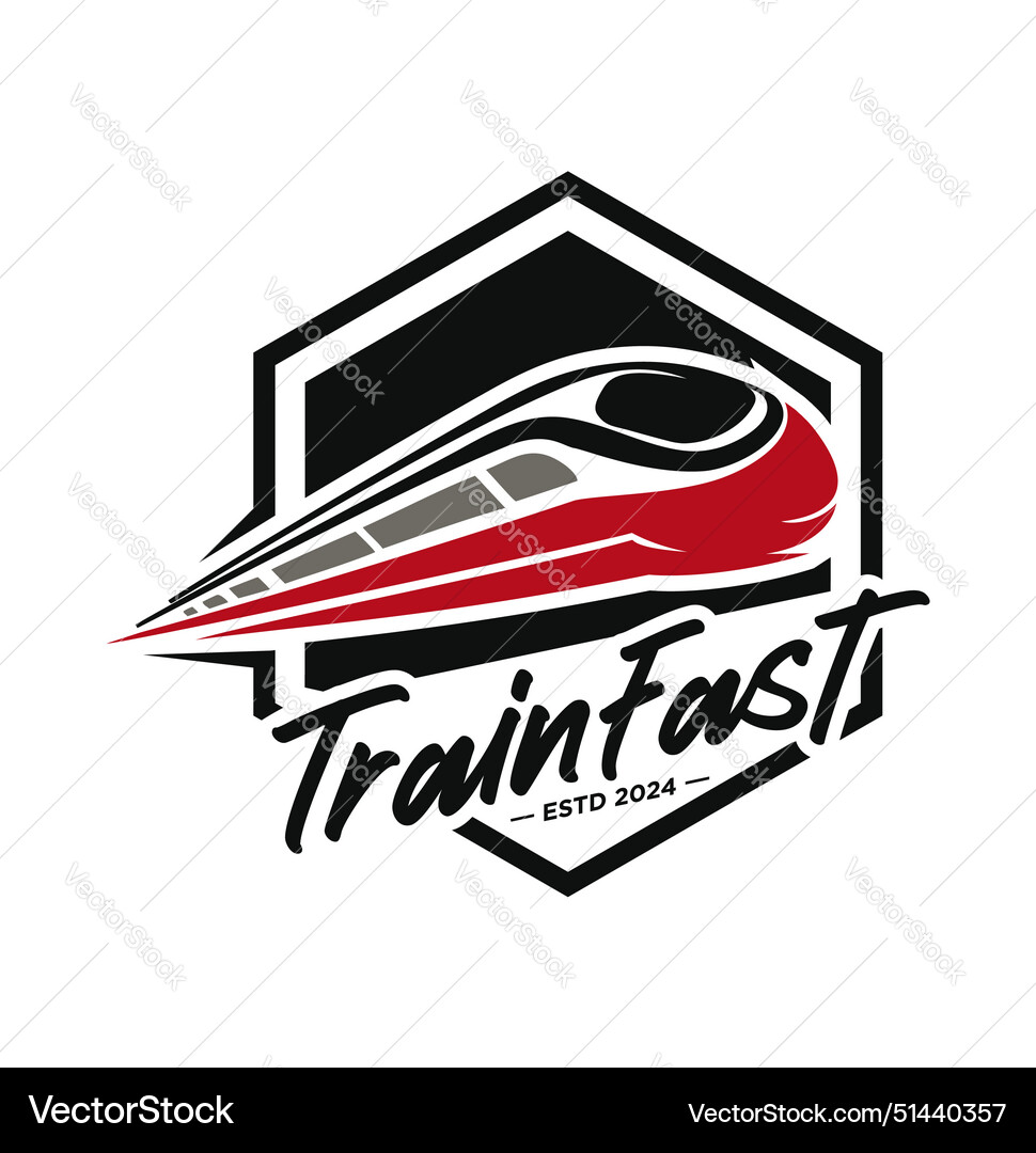 High speed train logo design template Royalty Free Vector