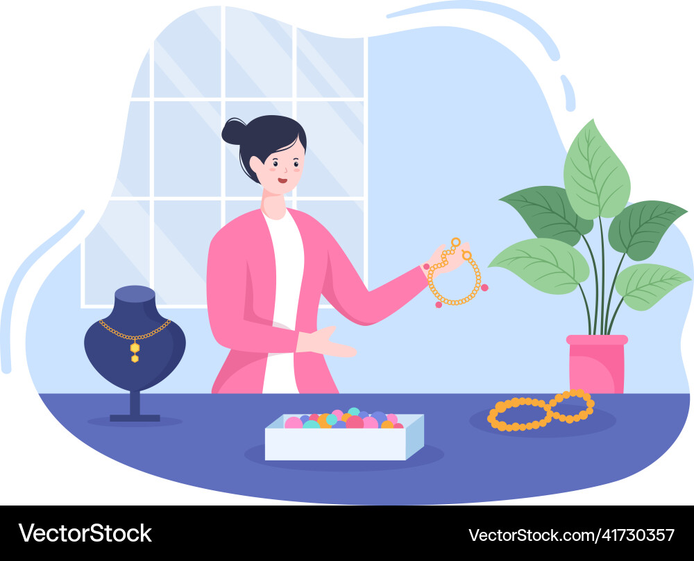 Jewelers maker jewelry accessories Royalty Free Vector Image