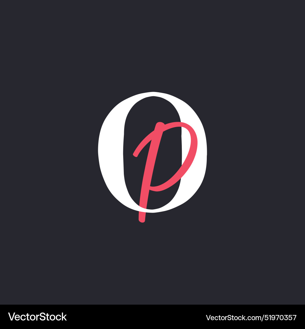 Letter op logo perfectly blended initials Vector Image