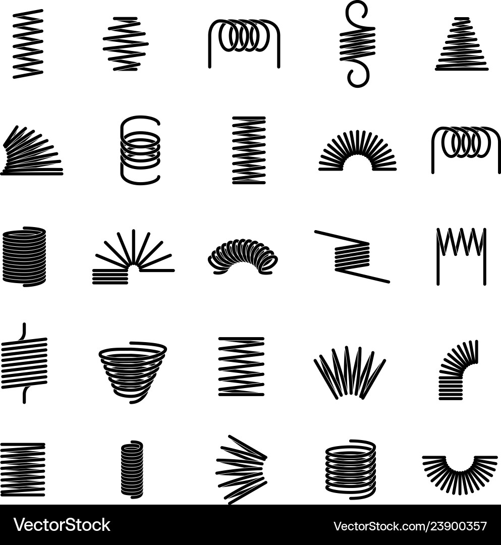 Metal springs twisted spiral flexible coil wire Vector Image