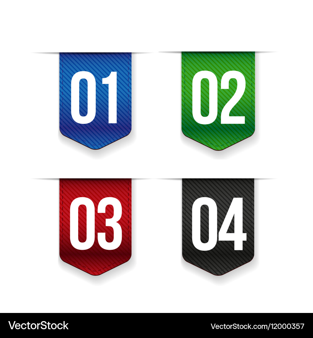 Number Ribbon Set Royalty Free Vector Image - VectorStock