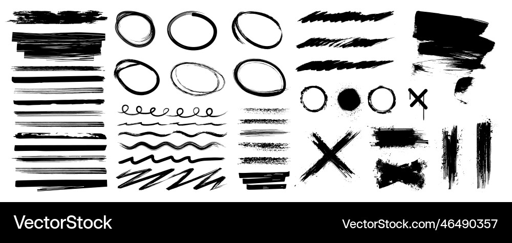 Realistic highlighter underline marker lines Vector Image