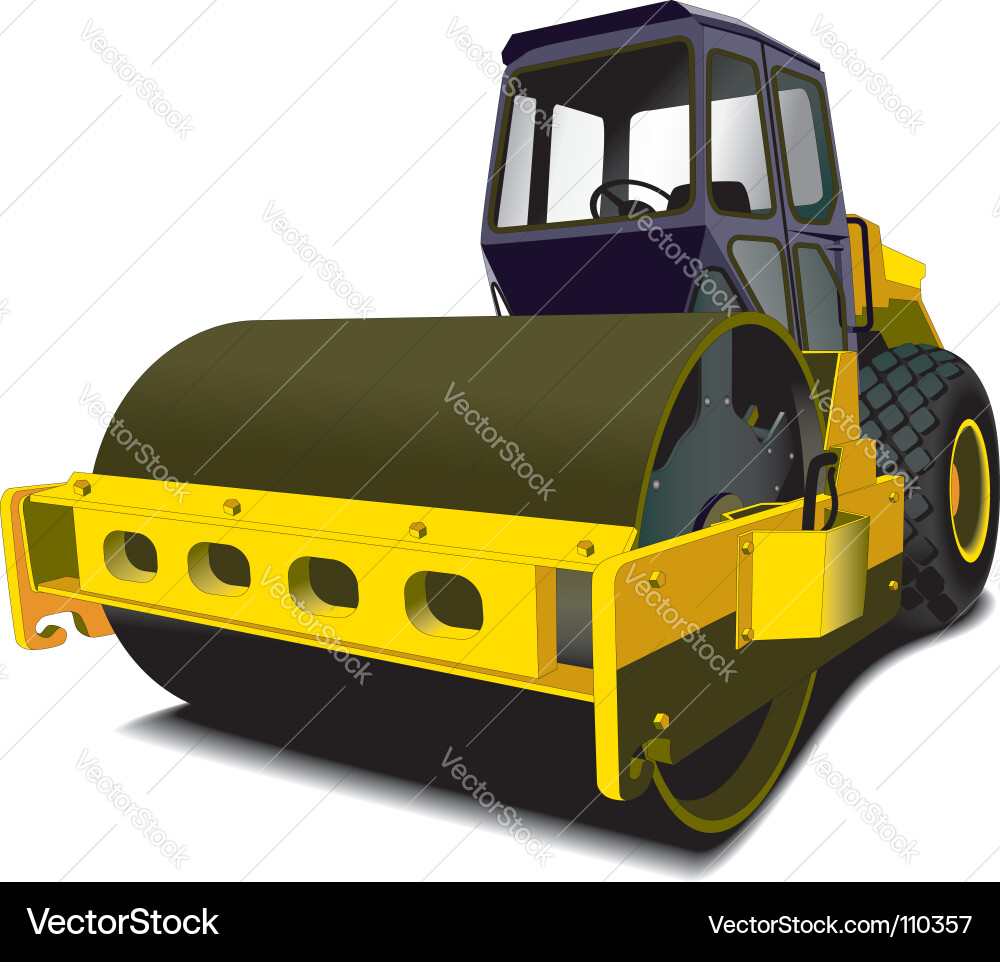 Road roller Royalty Free Vector Image - VectorStock