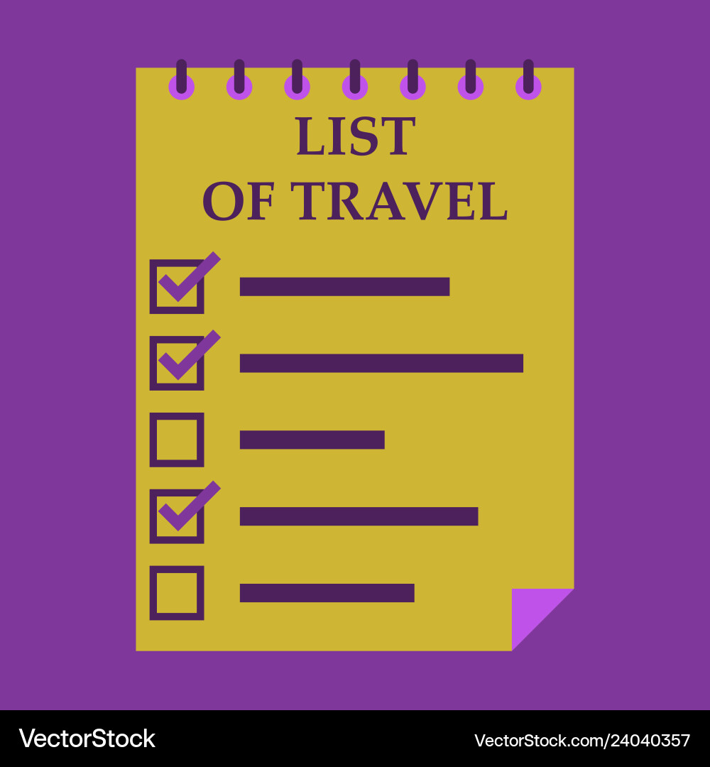 Travel checklist at white background lines Vector Image