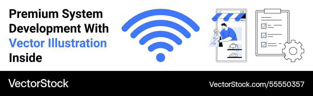 Wireless technology solutions with gear document Vector Image