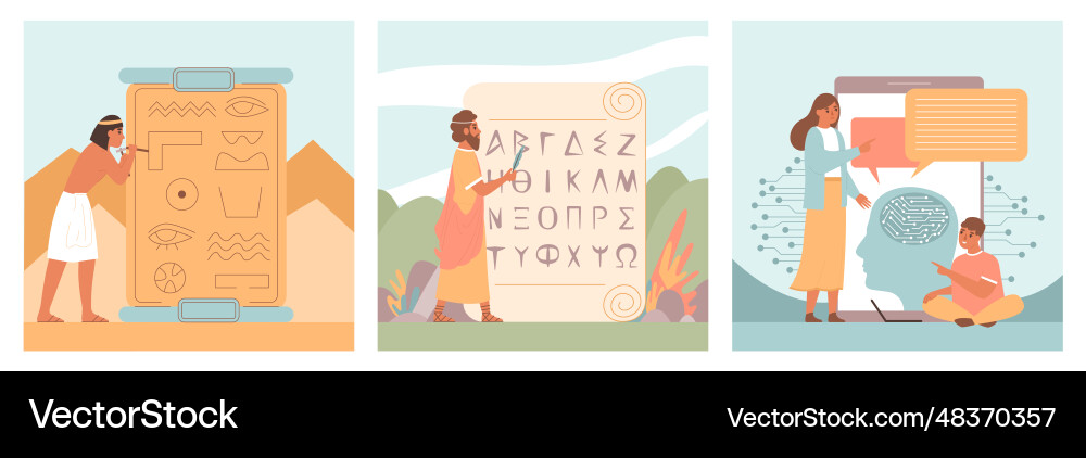 Writing flat set Royalty Free Vector Image - VectorStock