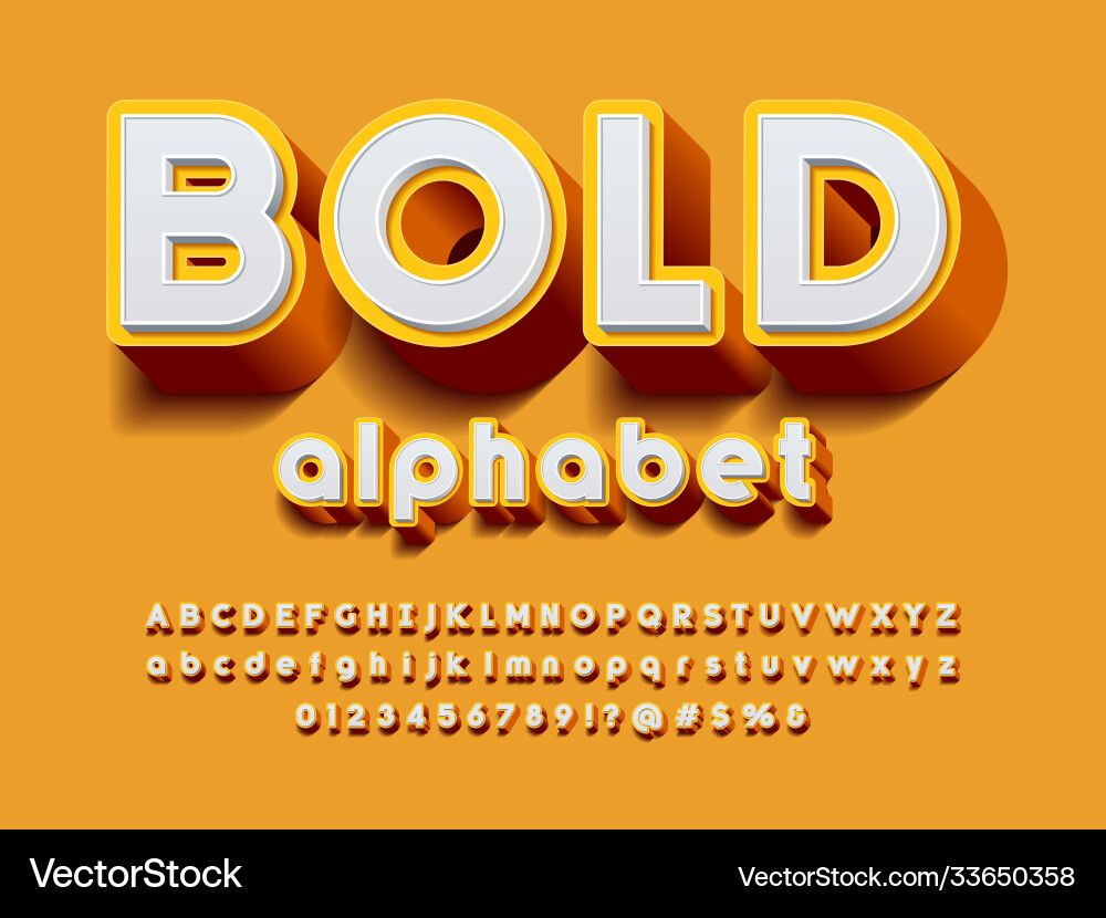 3d bold font Royalty Free Vector Image - VectorStock