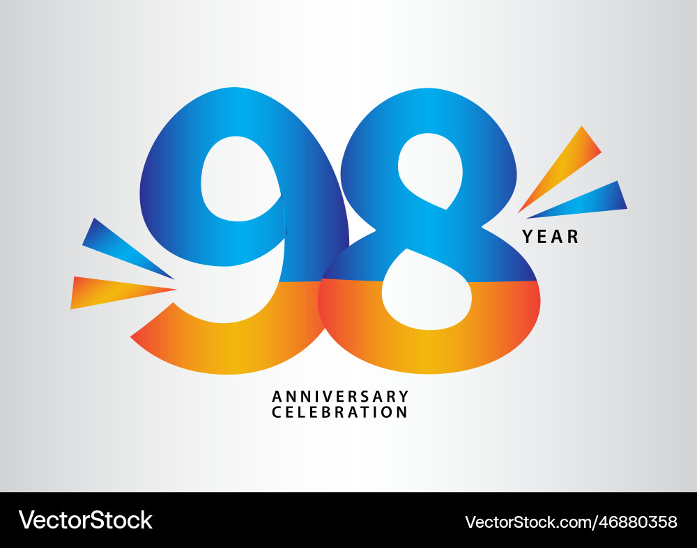 98 year anniversary celebration logotype Vector Image