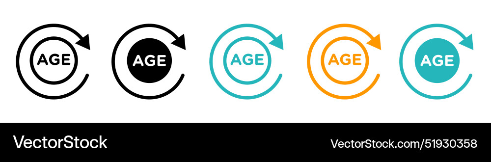Age icon logo set Royalty Free Vector Image - VectorStock