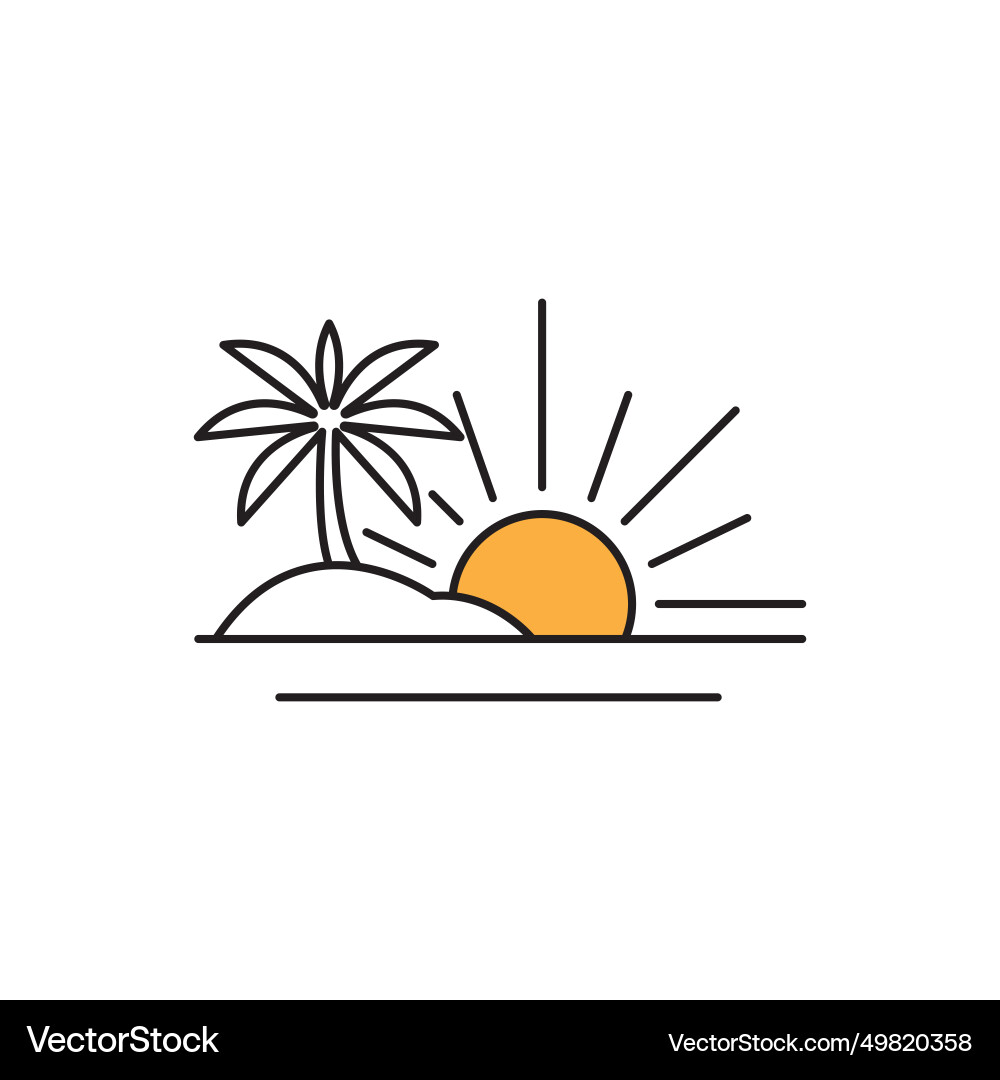 Beach holiday icon logo design Royalty Free Vector Image