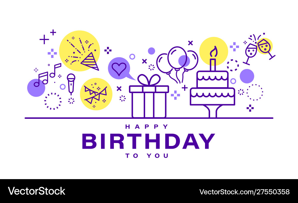 Birthday card design celebration party Royalty Free Vector