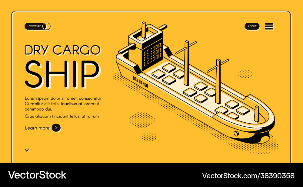 Bulk freighter service isometric website Vector Image