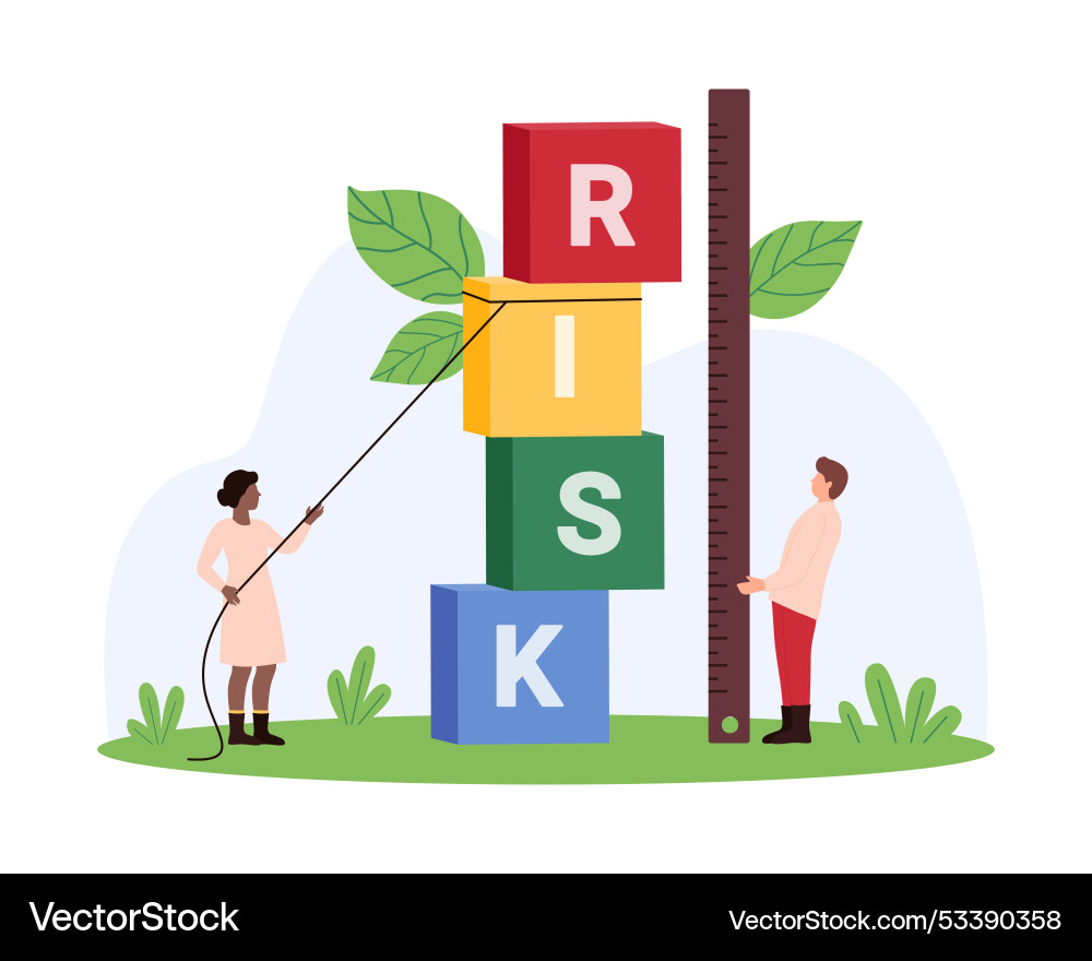 Financial risk measurement tiny people measure Vector Image