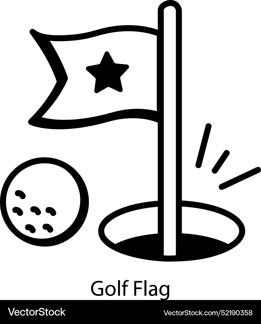 Golf flag Royalty Free Vector Image - VectorStock