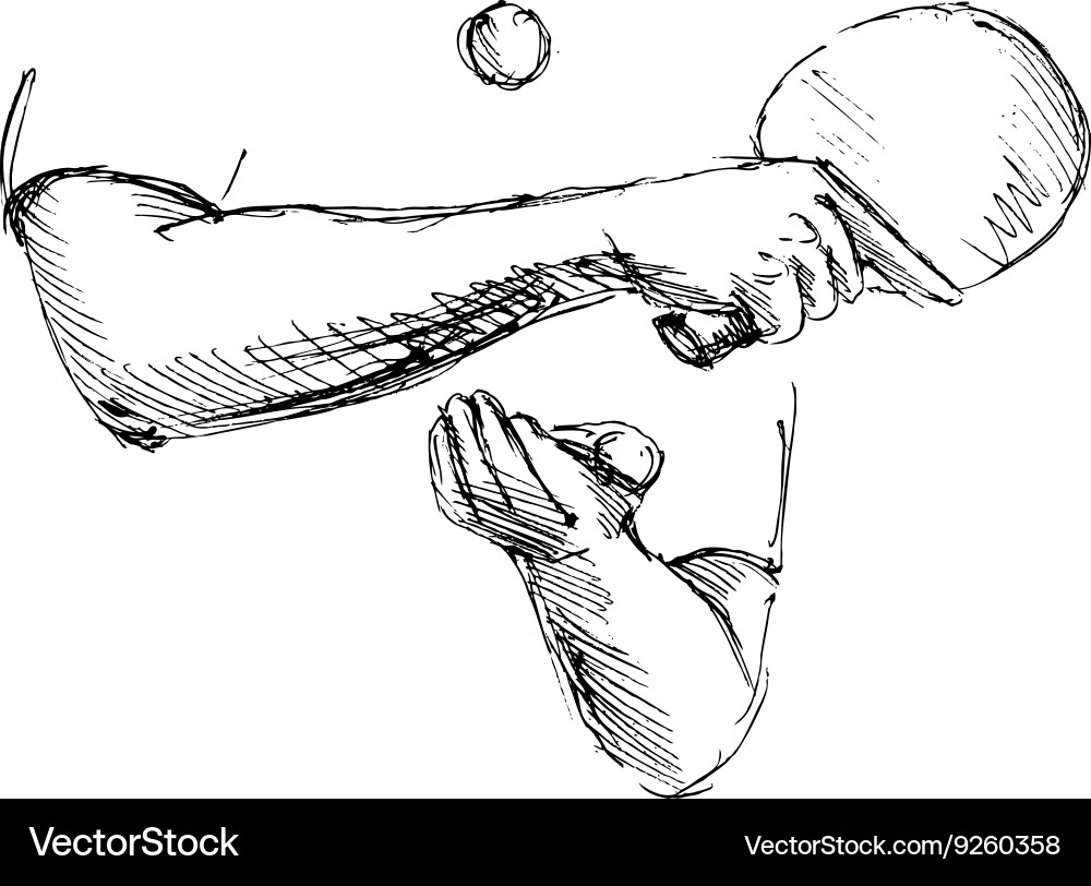 Hand sketch table tennis player Royalty Free Vector Image