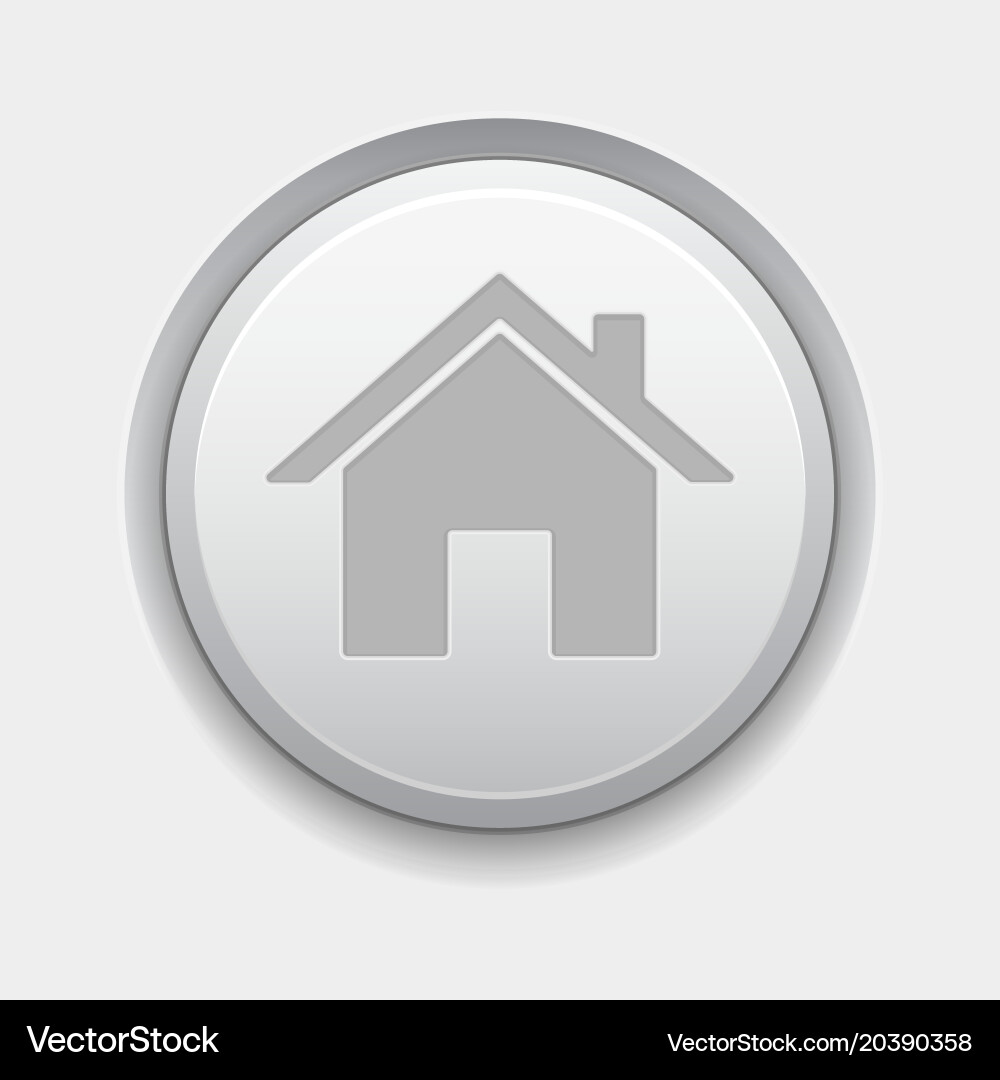 Home page icon white round 3d button Royalty Free Vector
