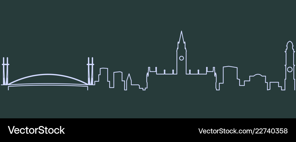 Manchester Skyline Silhouette Royalty Free Vector Image