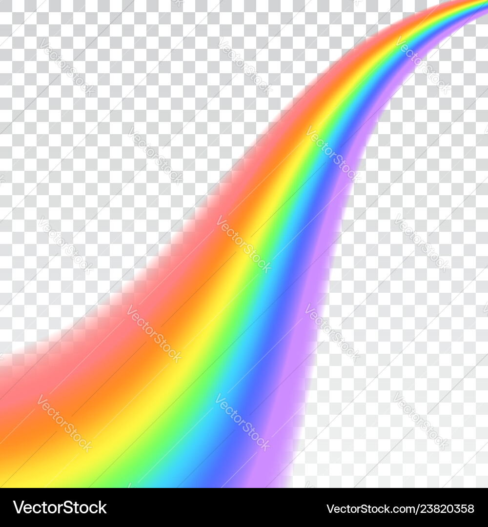Rainbow icon realistic isolated white transparent Vector Image