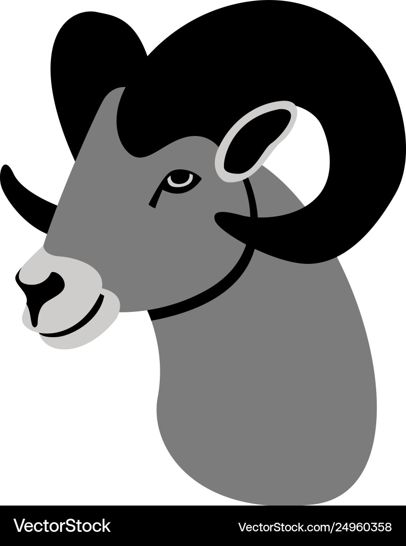 Ram head flat style Royalty Free Vector Image - VectorStock