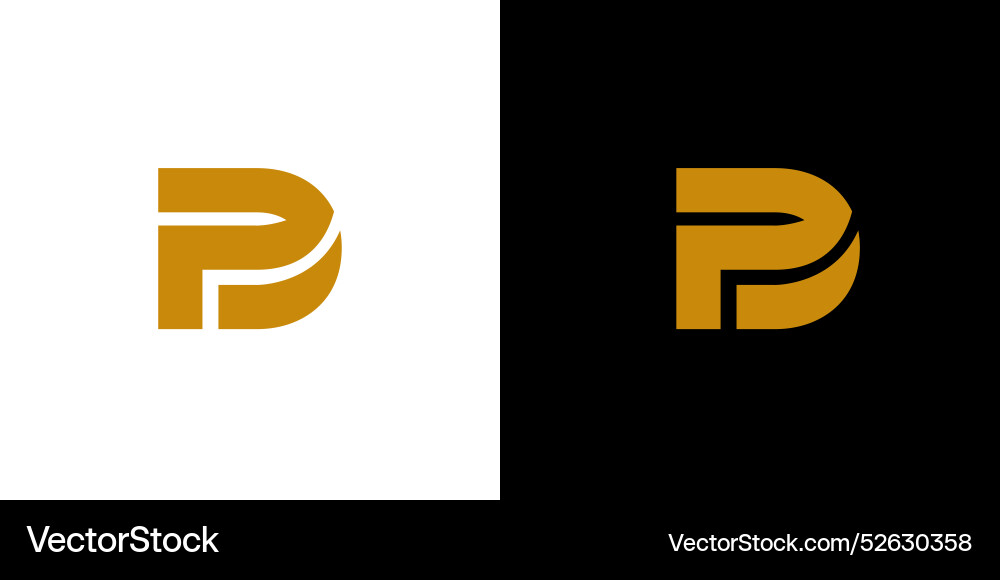 Simple and bold pd logo design Royalty Free Vector Image