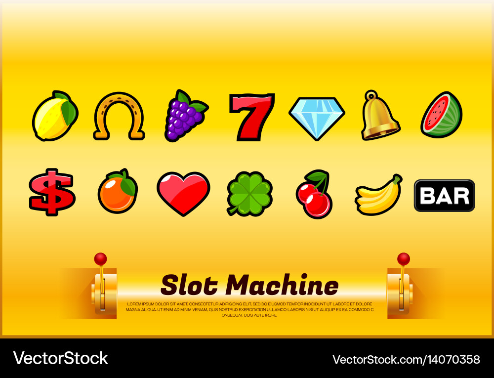 Slot machine symbols Royalty Free Vector Image
