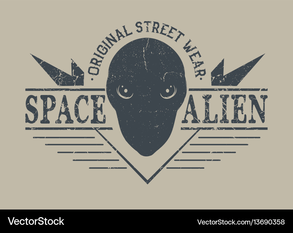 Space alien head Royalty Free Vector Image - VectorStock