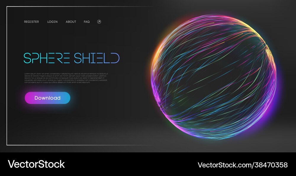 Sphere shield protect in abstract style virus Vector Image
