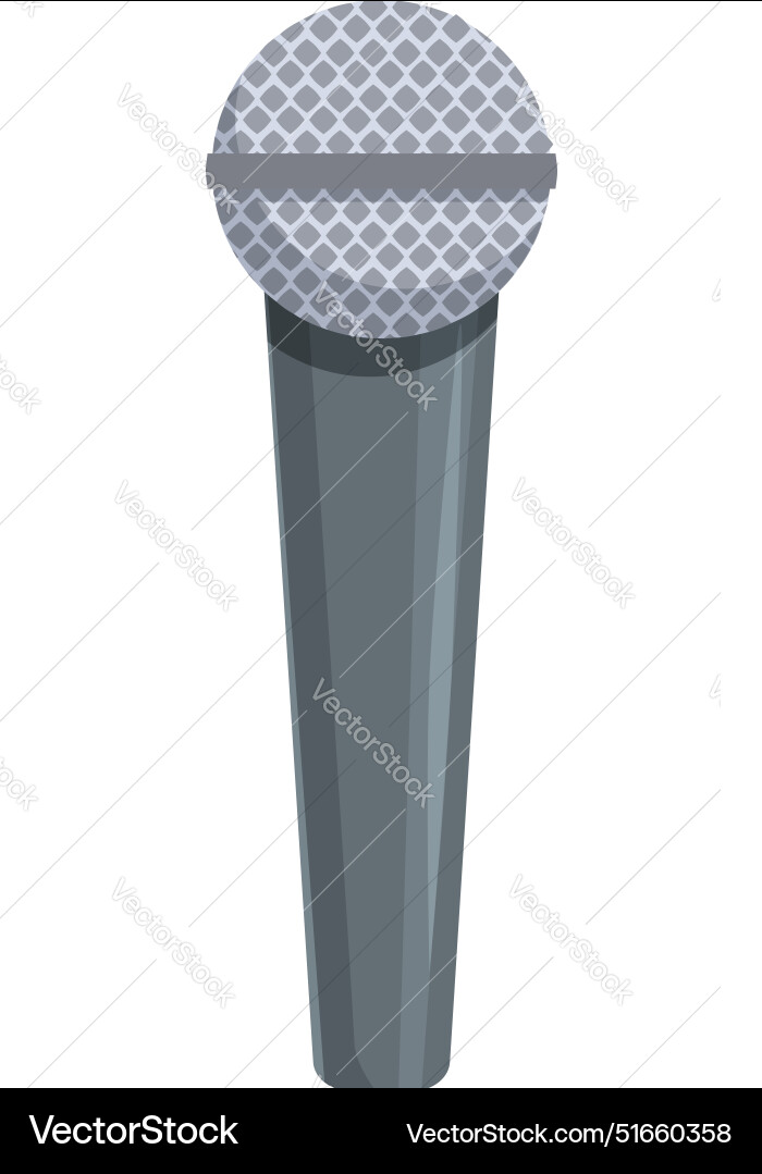 Studio microphone standing up with metal grill Vector Image