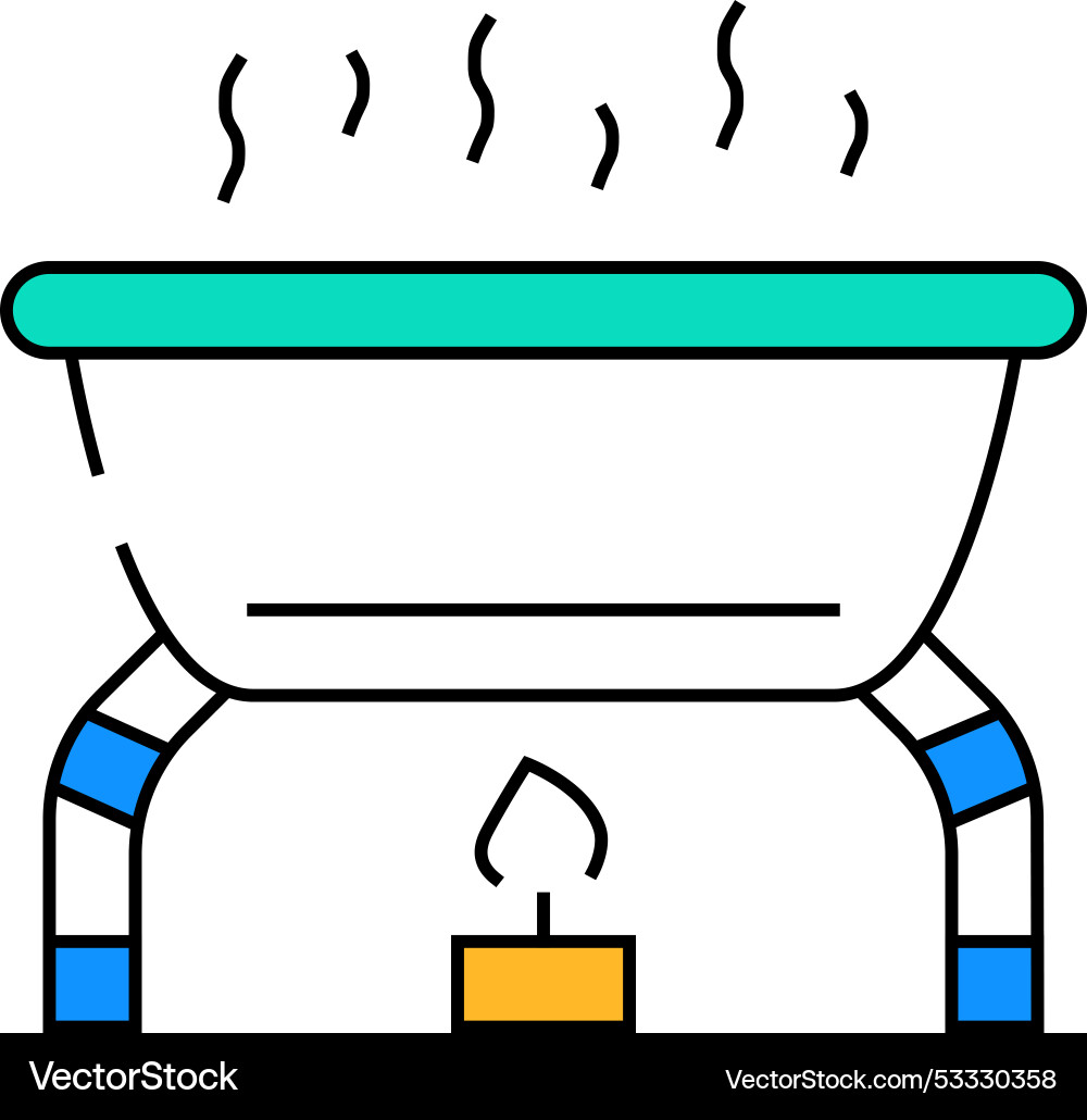 Table food warmer icon color Royalty Free Vector Image